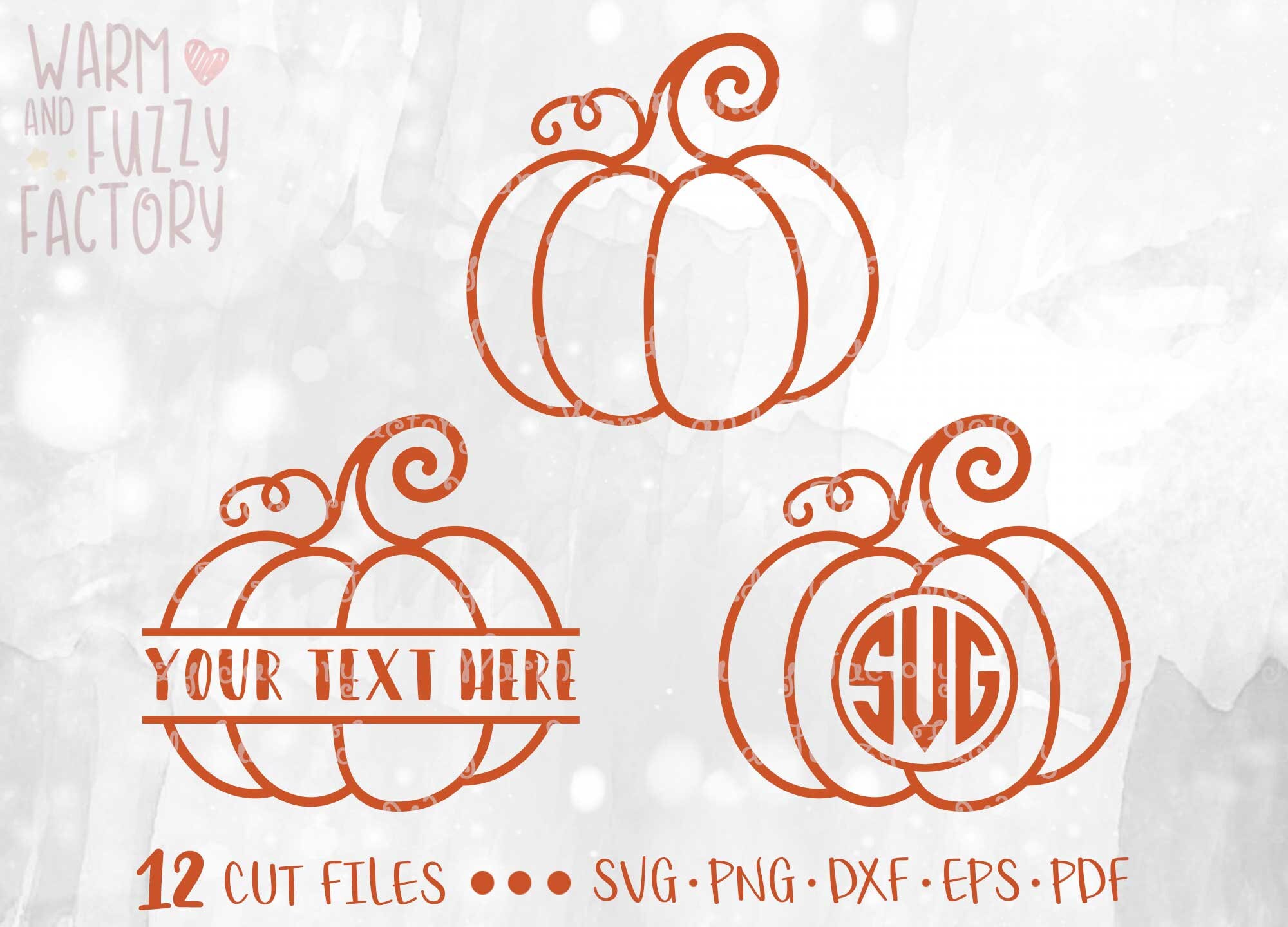 Pumpkin Monogram SVG Bundle Pumpkin Svg Split Pumpkin - Etsy