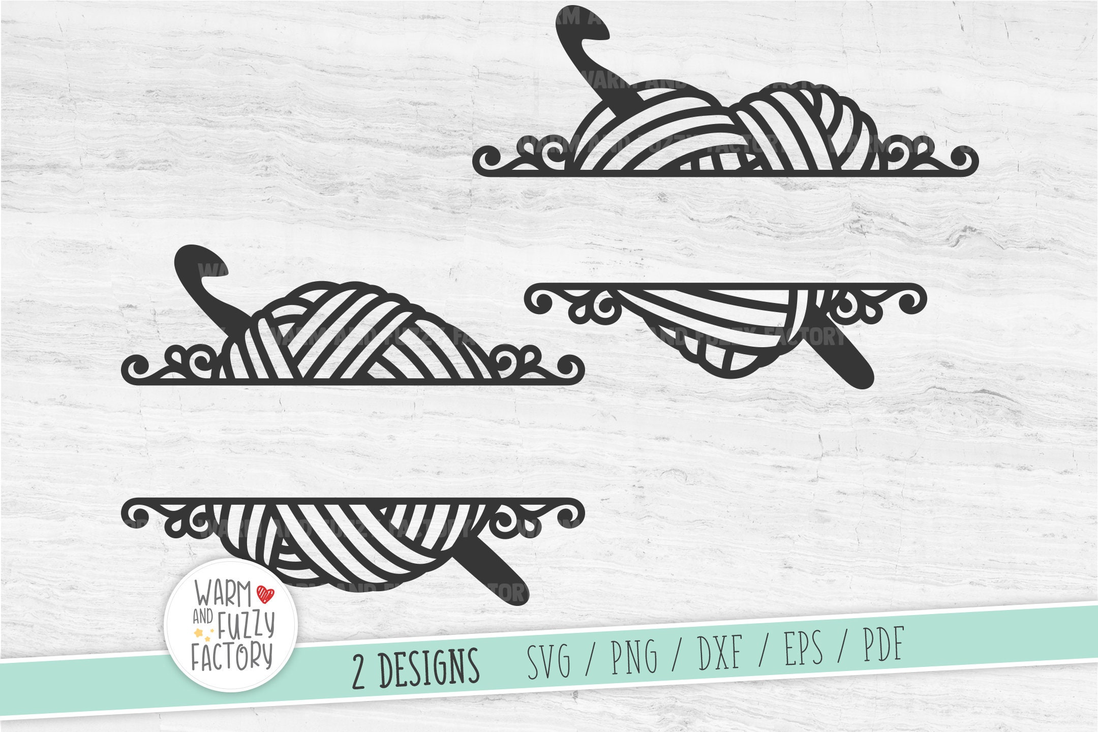Crochet SVG, Yarn SVG, Split Name Monogram Svg, Yarn Heart Svg, Crochet ...