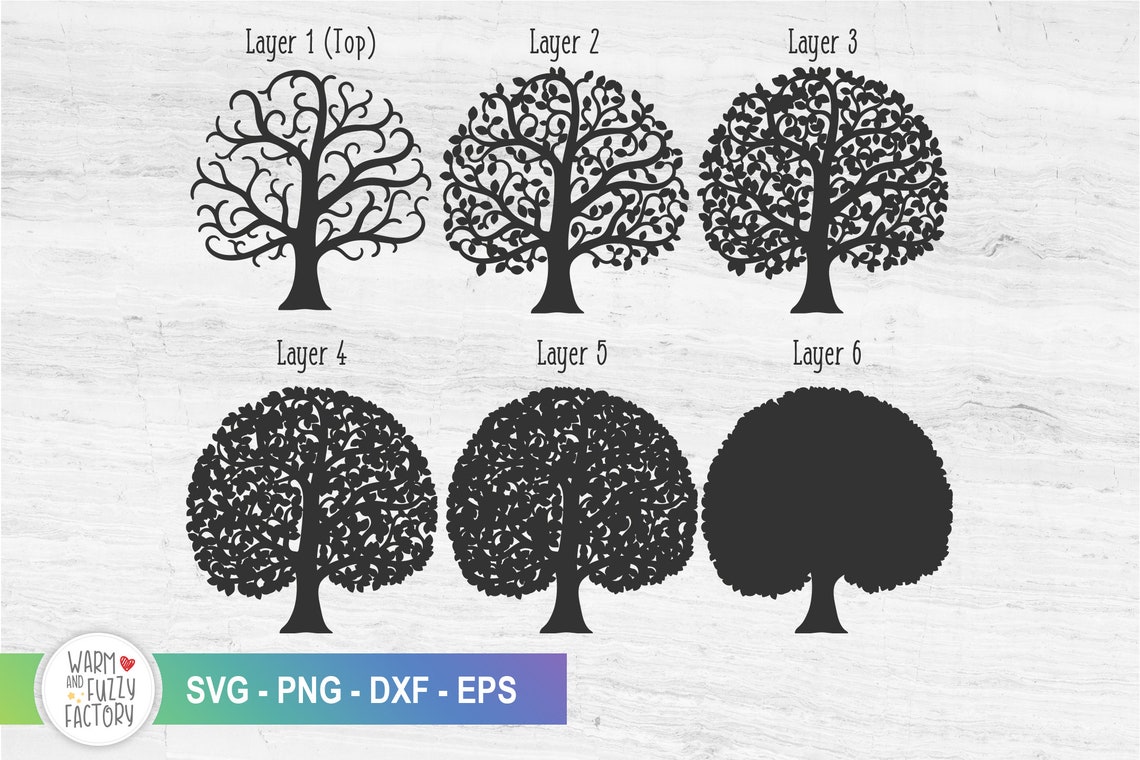 3D Fall Tree SVG Layered Tree SVG Fall SVG Tree Svg Cut | Etsy