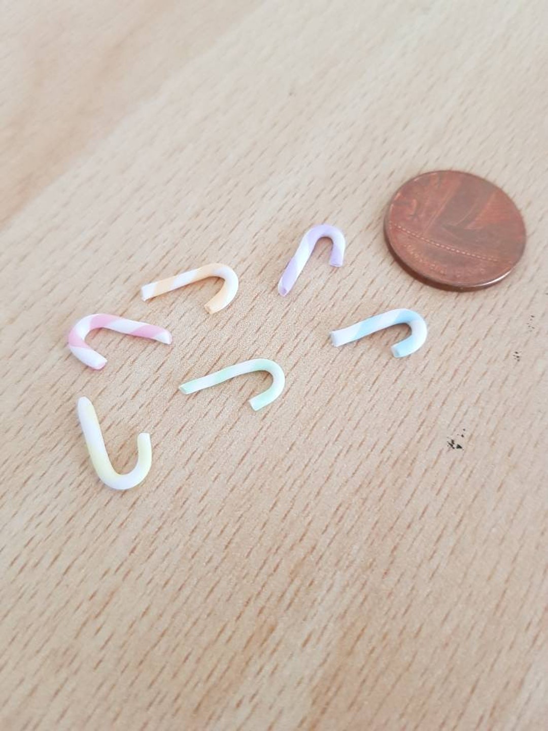 6 Loose Assorted Pastel Candy Canes 1/12th Scale - Etsy