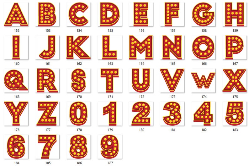 Birthday Font, Red Alphabet, Circus Font, Circus Numbers, Initials Png ...