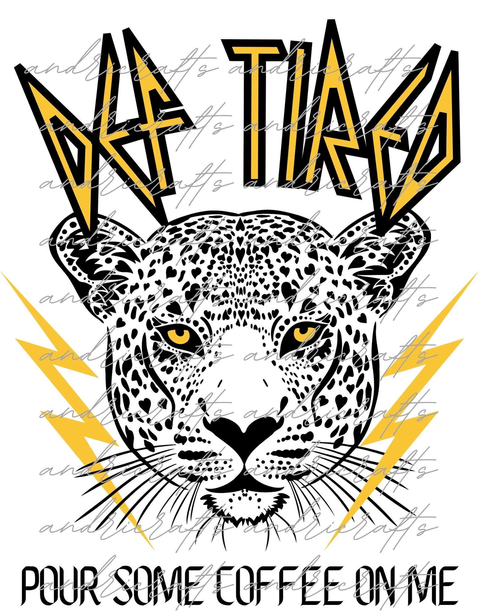 Def Tired Pour Some Coffee on Me Def Leppard Leopard Print - Etsy