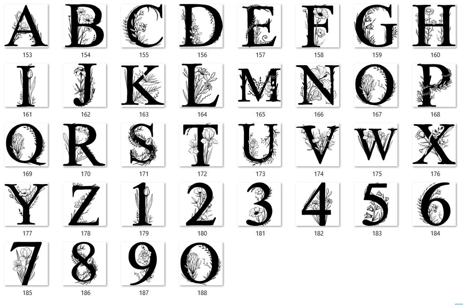 Alphabet Numbers SVG, Alphabet PNG SVG, Numbers Cricut, Wedding Font ...