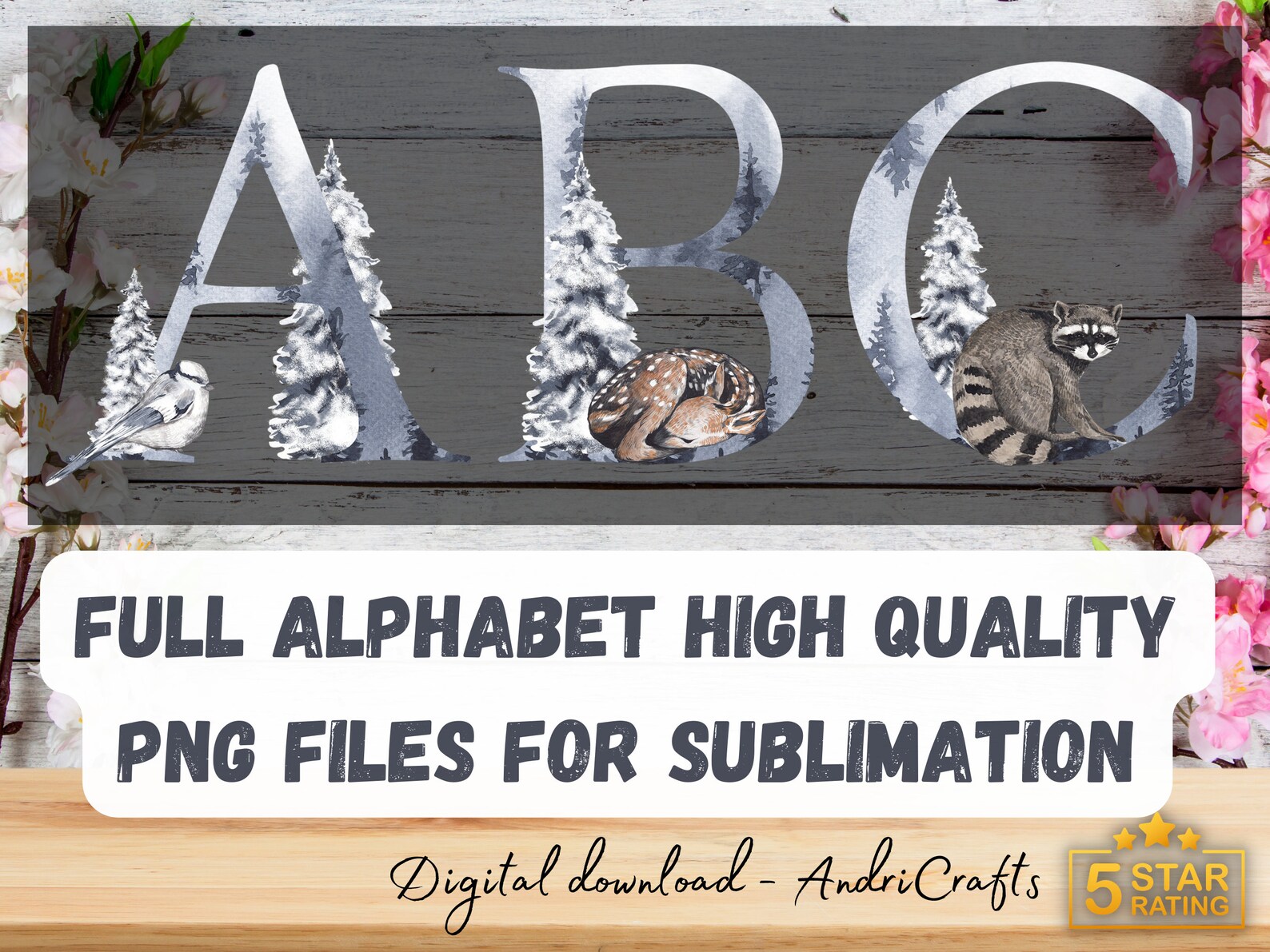 Winter Alphabet, Animal Alphabet, White Alphabet PNG, Wildlife Alphabet ...