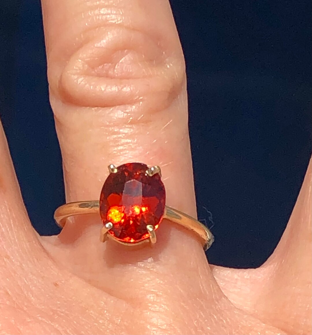 Amazing Hessonite Garnet Ring - Etsy