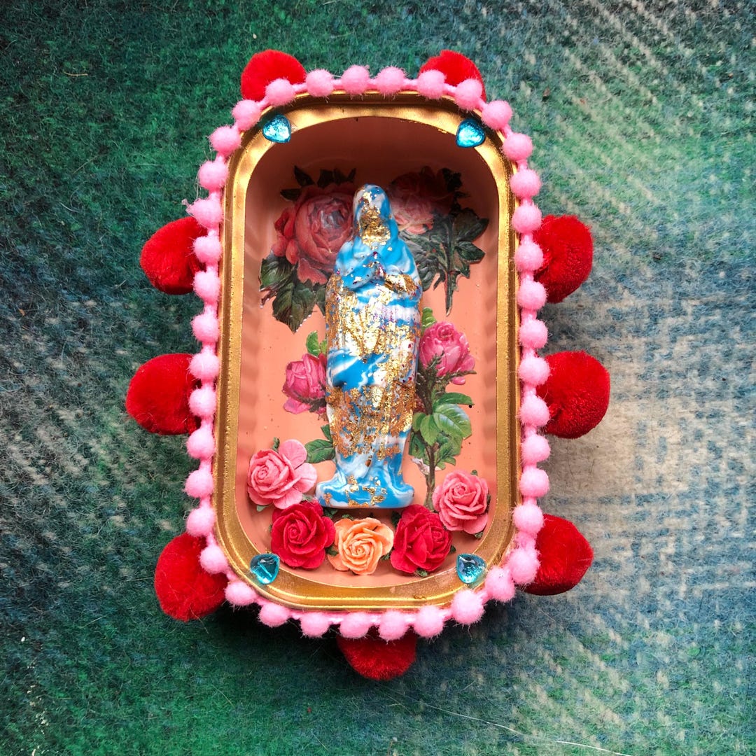 Virgin Mary Wall Art. Tin Nicho. Religious Kitsch. Shrine. Quirky Gift ...