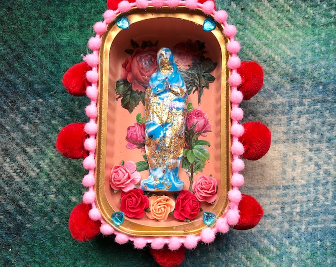 Virgin Mary Wall Art. Tin Nicho. Religious Kitsch. Shrine. Quirky Gift ...