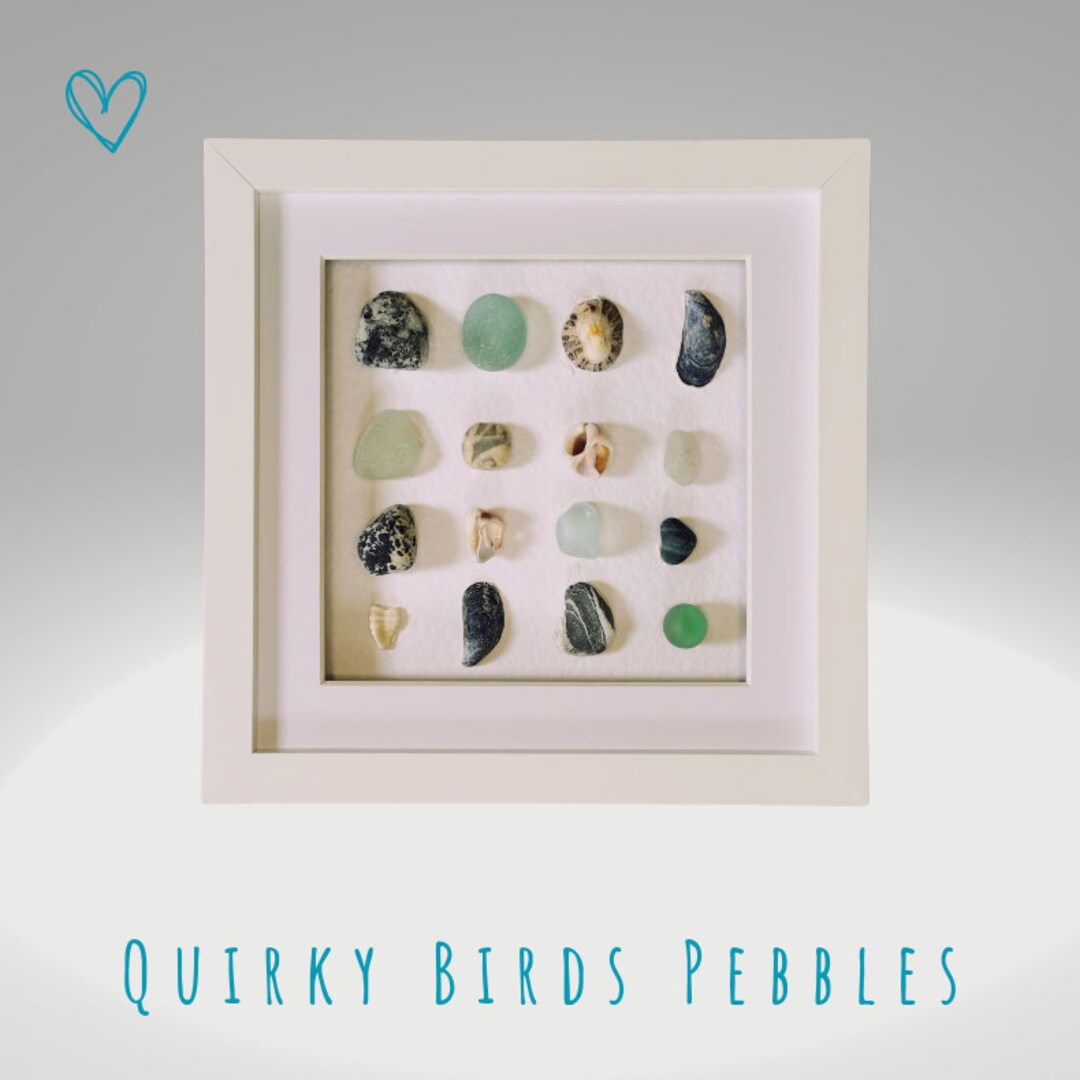 Shell Pebble Decor Gift, Pebble Art, Pebble Picture, Pebble Grid ...