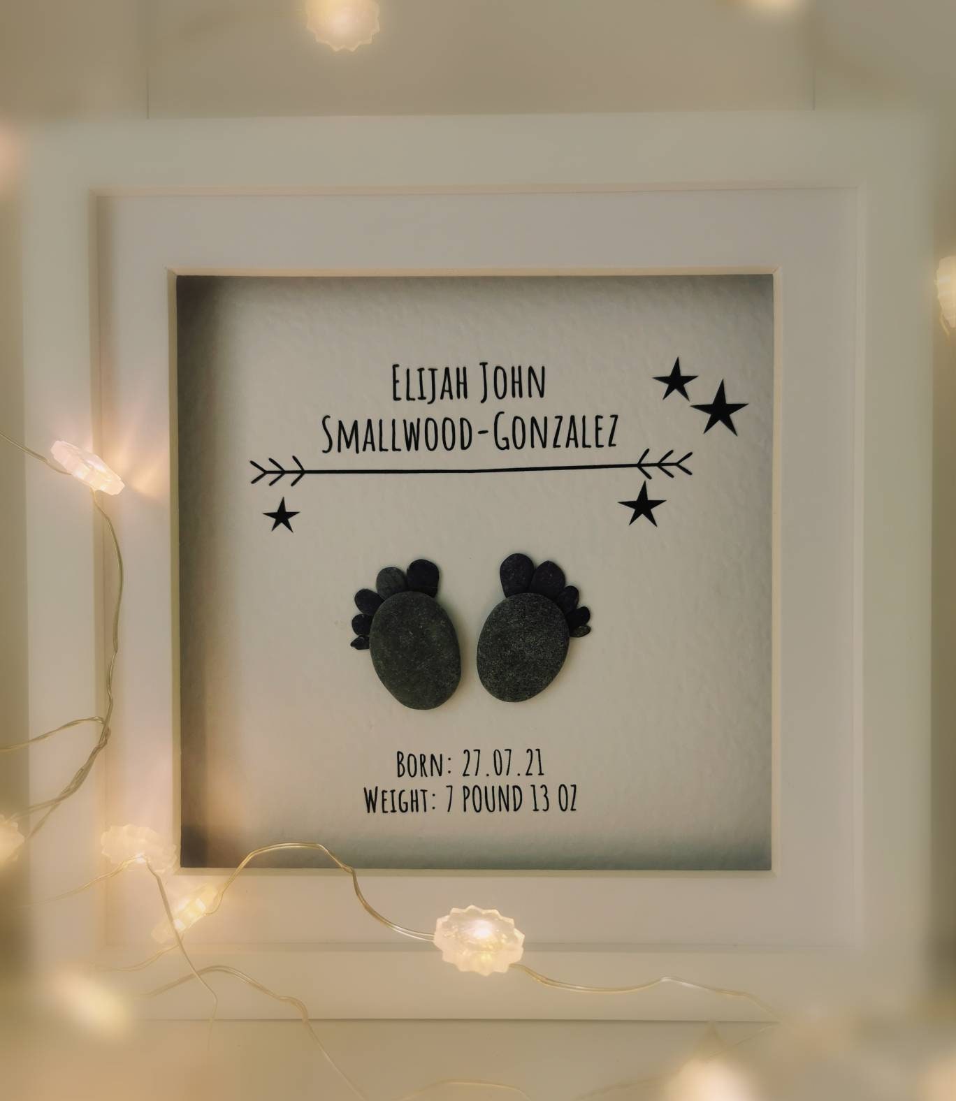 Personalised Baby Pebble Art Baby Feet Pebble Art - Etsy UK