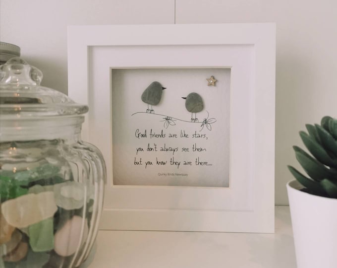 Friends Pebble Picture, Quirky Gift for Friend, Glass Pebble Picture ...