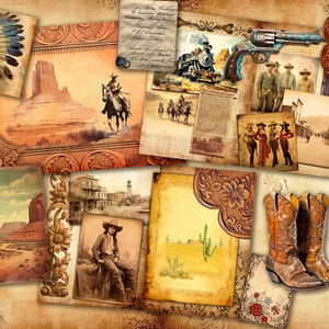 Old West Junk Journal Kit, Ephemera, Printable, Scrapbook, Digital ...