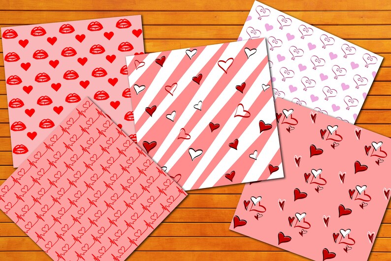 Valentine's Day Digital Papers / Background / Digital Paper Pack, JPEG ...