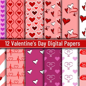 Valentine's Day Digital Papers / Background / Digital Paper Pack, JPEG ...