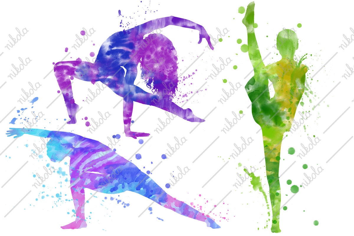 Yoga Watercolor Clipart Yoga Poses Sublimation PNG - Etsy