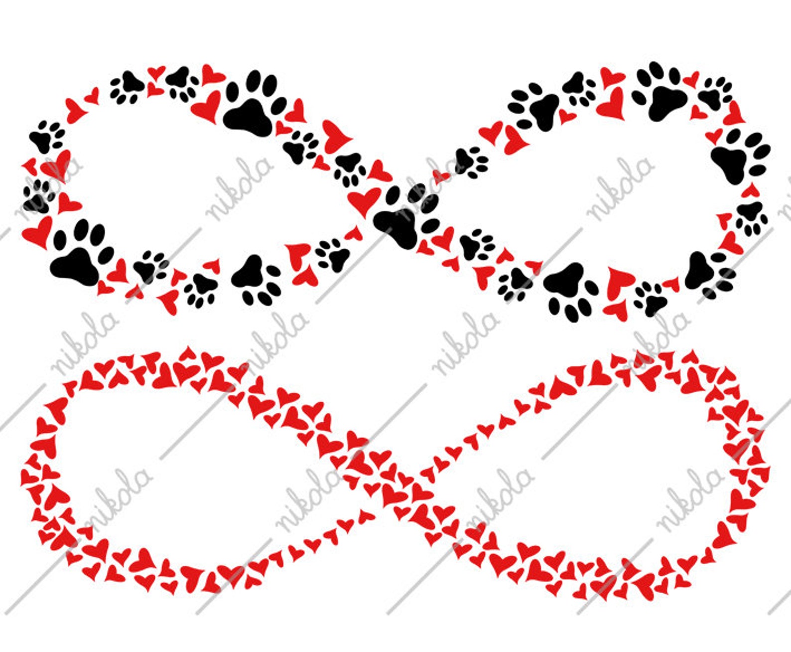 Infinity Symbol Clipart, Love, Hearts, Paw, SVG, PNG, EPS, Pdf, Dxf ...