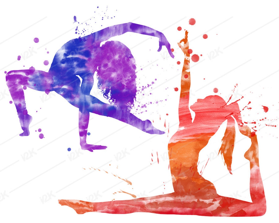 Yoga Watercolor Clipart Yoga Poses Sublimation PNG | Etsy