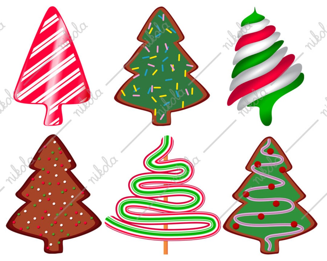 Christmas Tree Candy / Cookie Clipart, PNG, EPS - Etsy