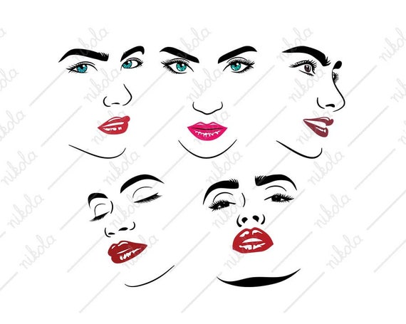 Women Faces SVG Clipart EPS PNG Pdf - Etsy