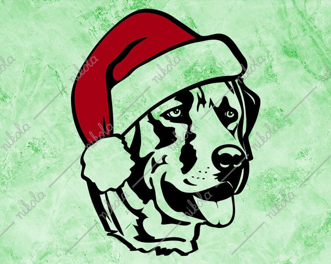 Labrador Retriever Santa Hat, Christmas, SVG Clipart, Silhouette, for ...