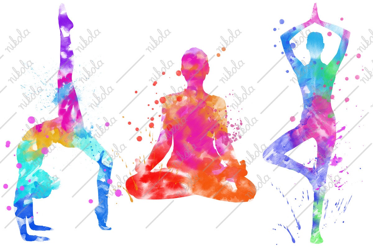 Yoga Watercolor Clipart Yoga Poses Sublimation PNG - Etsy
