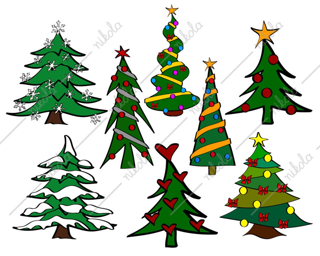 Christmas Tree Clipart / Winter Tree - Etsy