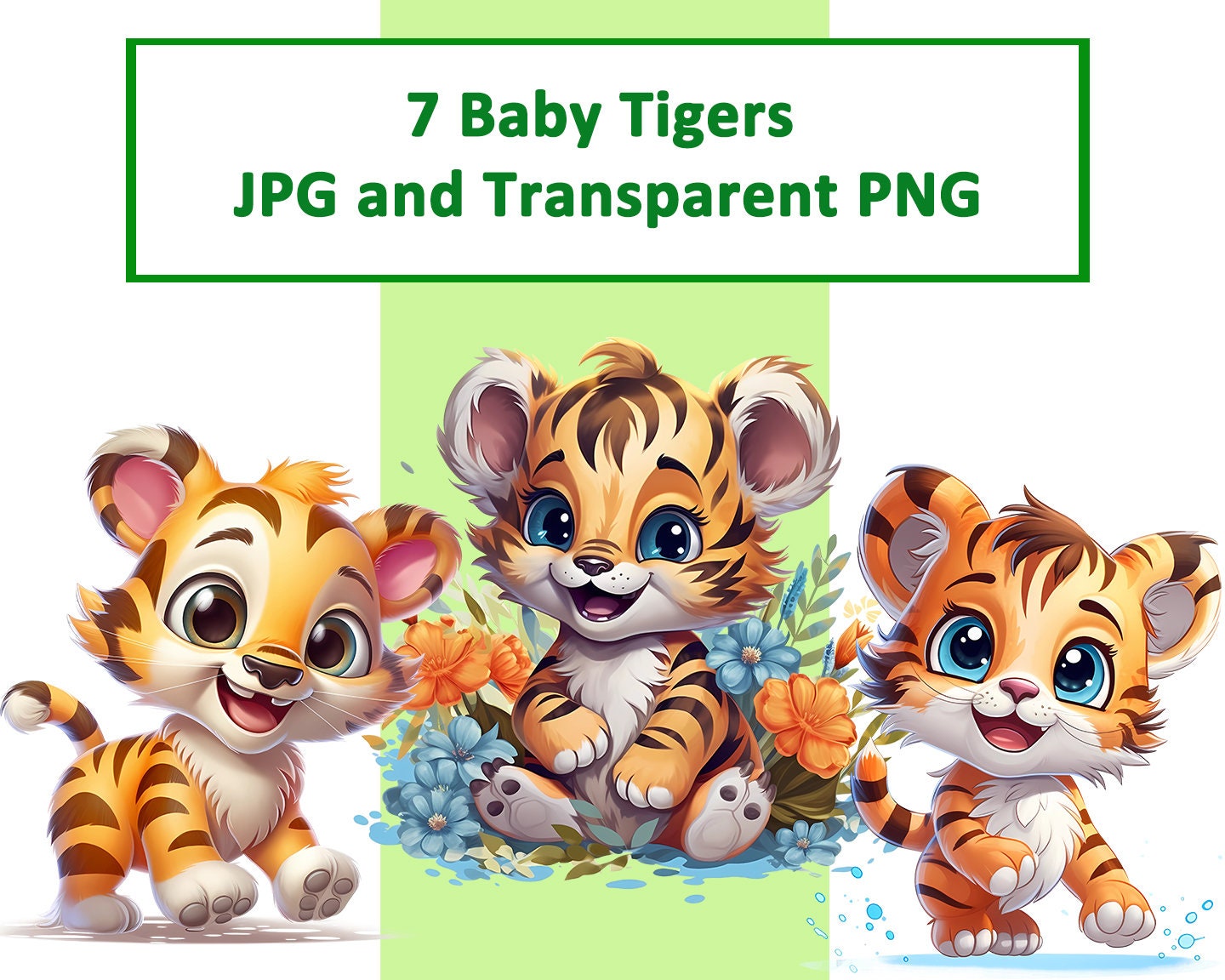 Cute Baby Cartoon Tiger