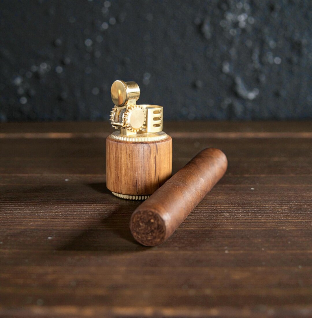 Vintage Brass & Oak Lighter – Handmade From Reclaimed Irish Whiskey ...
