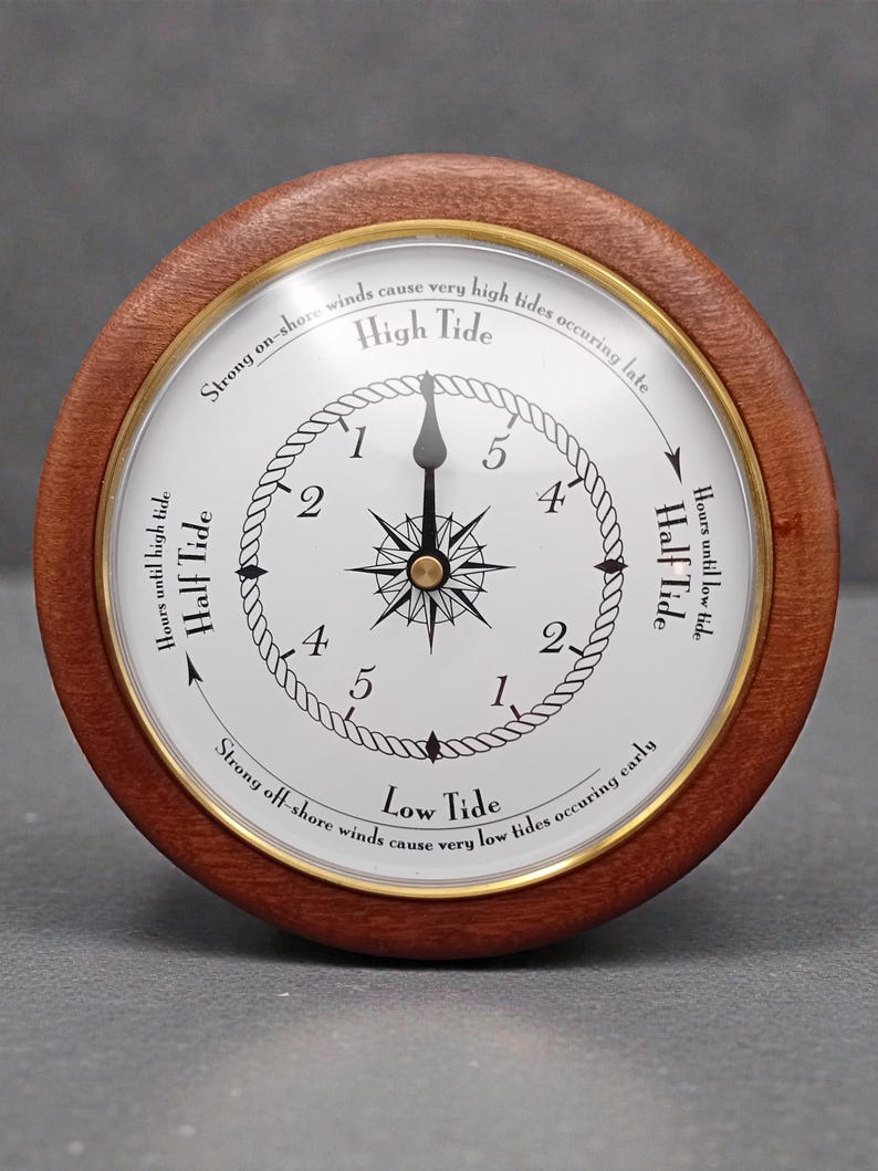 Hand-turned Wood Tide Clock, Nautical Coastal Decor - Etsy