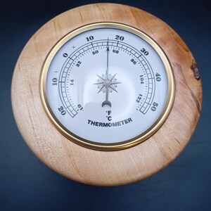 Lathe Turned Wooden Wall Thermometer – Handmade Rustic Decor ...