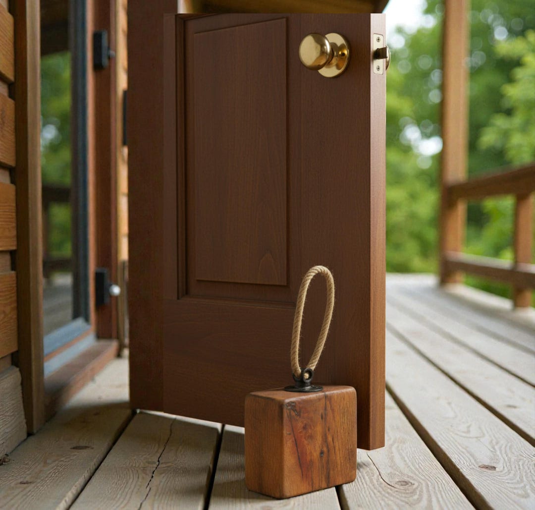 Oak Door Stop: Heavyweight Solid Wood, Natural Finish, Handcrafted ...