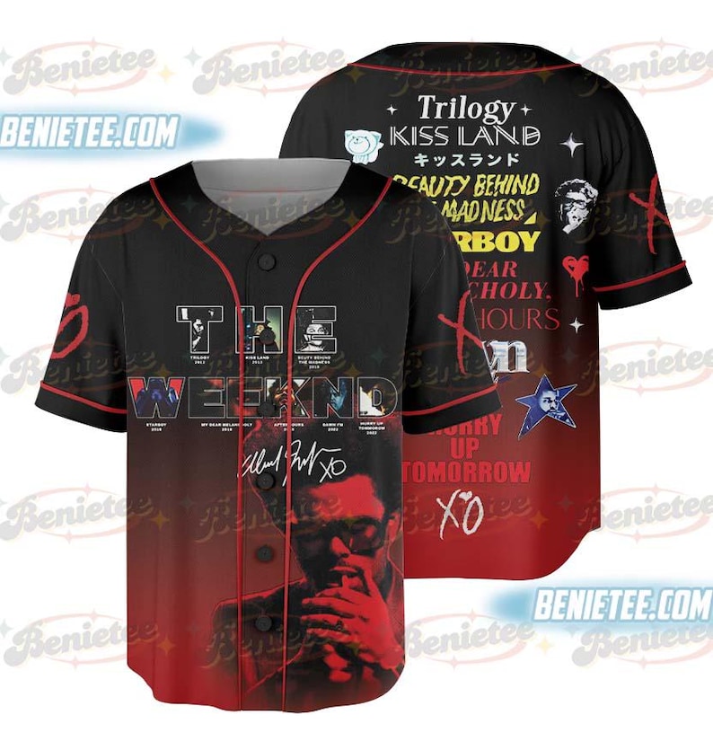 The Weeknd Middle Finger XO Tour 2025 Vintage Baseball Jersey - Etsy