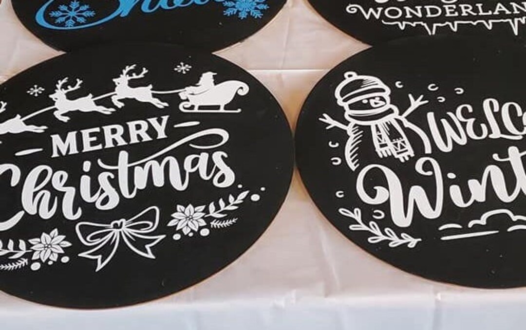 Christmas 12 Inch Round Sign - Etsy