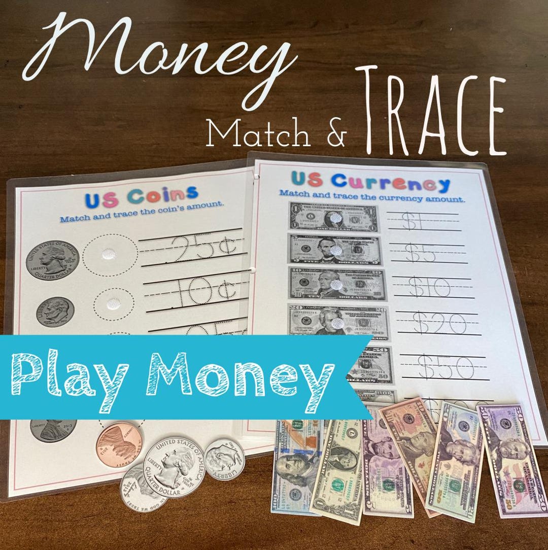 DIY Money Match and Trace, Learn Money, Educational, Kids Activity ...