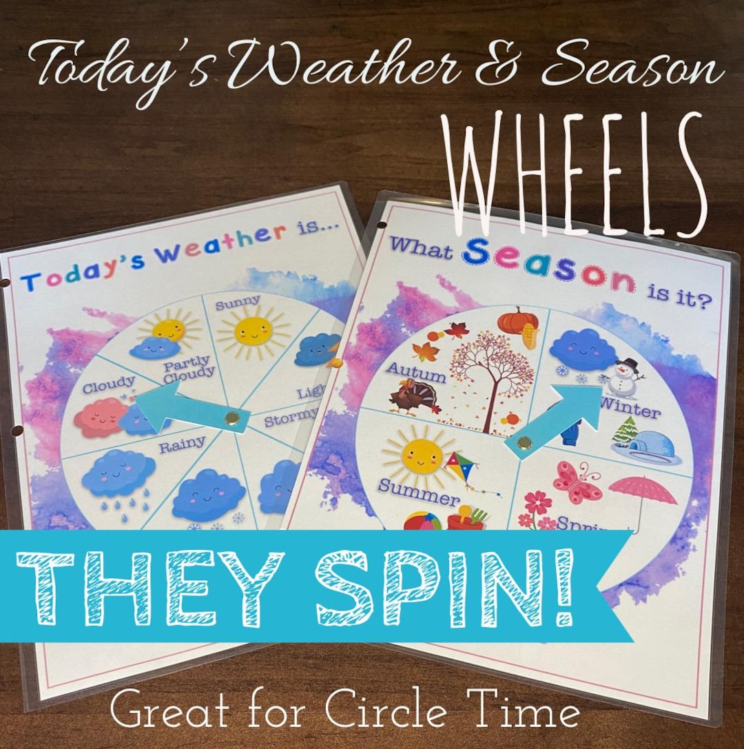 DIY Spin Weather and Seasons Printable Learning Tool, Educational, Kids ...