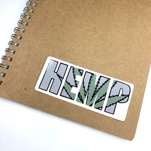 Hemp Sticker / Enthusiast Sticker / Weatherproof Sticker / Hemp Word ...