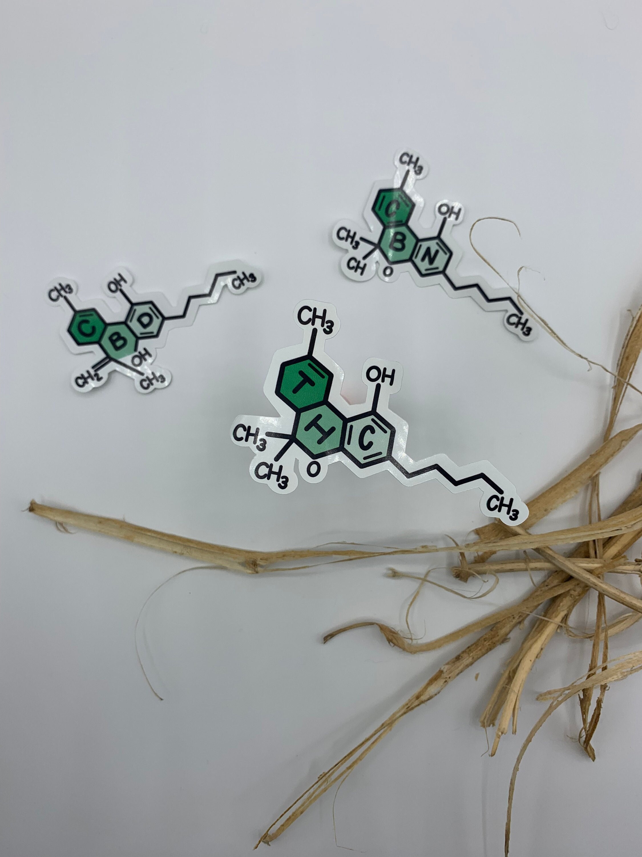 Cannabis Molecule Stickers/ 3 Piece Sticker Pack/ Cannabis - Etsy