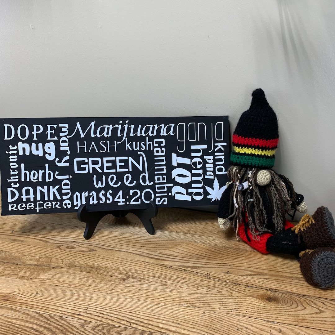 Home Decor Wooden Sign - Cannabis Words / Weed Sign / Marijuana Sign ...