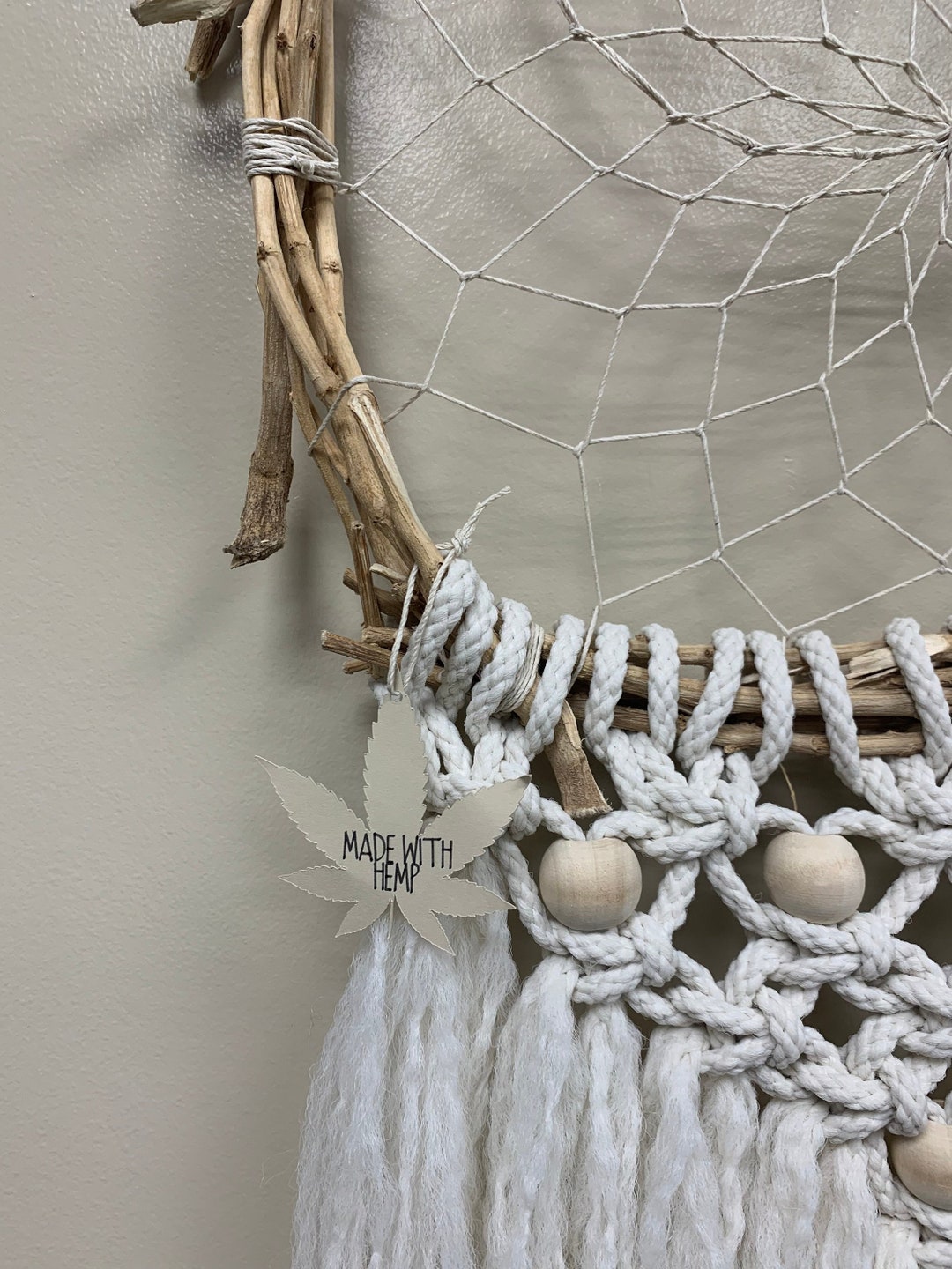 Hemp Macrame Dreamcatcher / Wall Hanging / Wall Decor / Handmade / Hemp ...