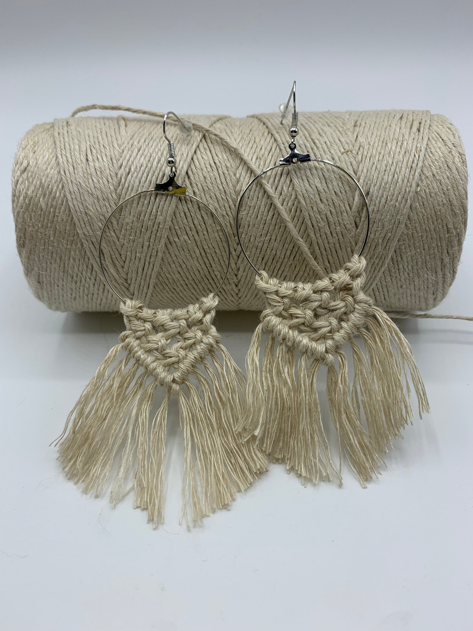 Do It Yourself Hemp Craft Kit Macrame Hoop Earrings - Etsy