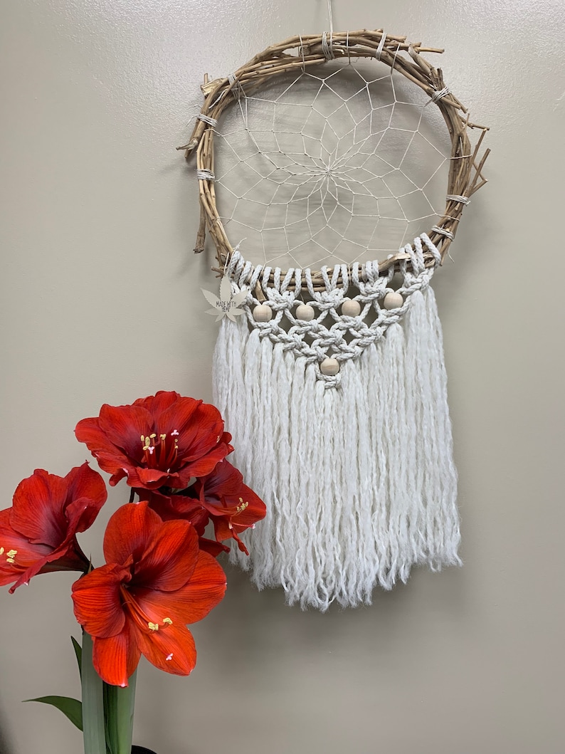Hemp Macrame Dreamcatcher / Wall Hanging / Wall Decor / Handmade / Hemp ...