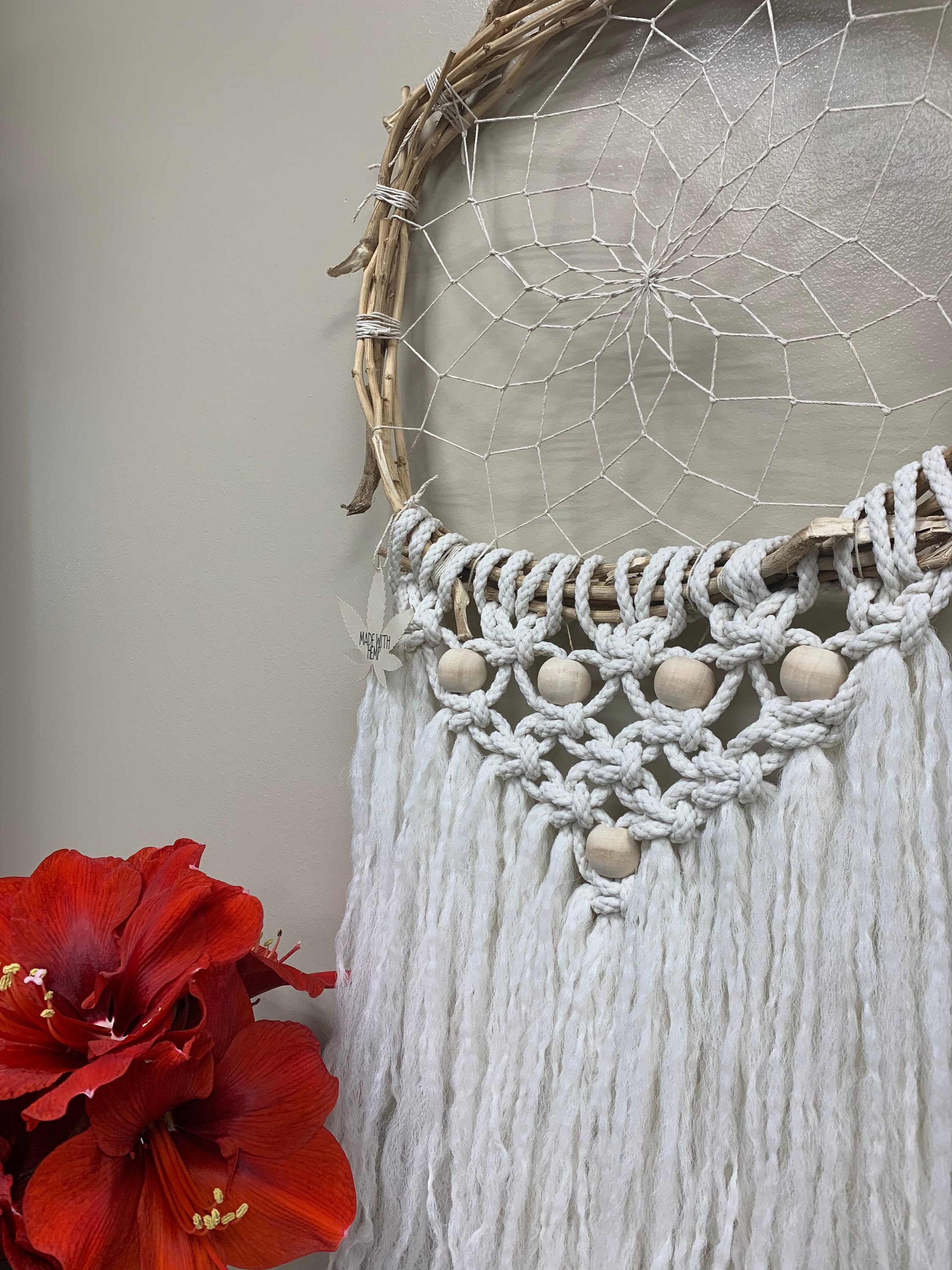 Hemp Macrame Dreamcatcher / Wall Hanging / Wall Decor / Handmade / Hemp ...