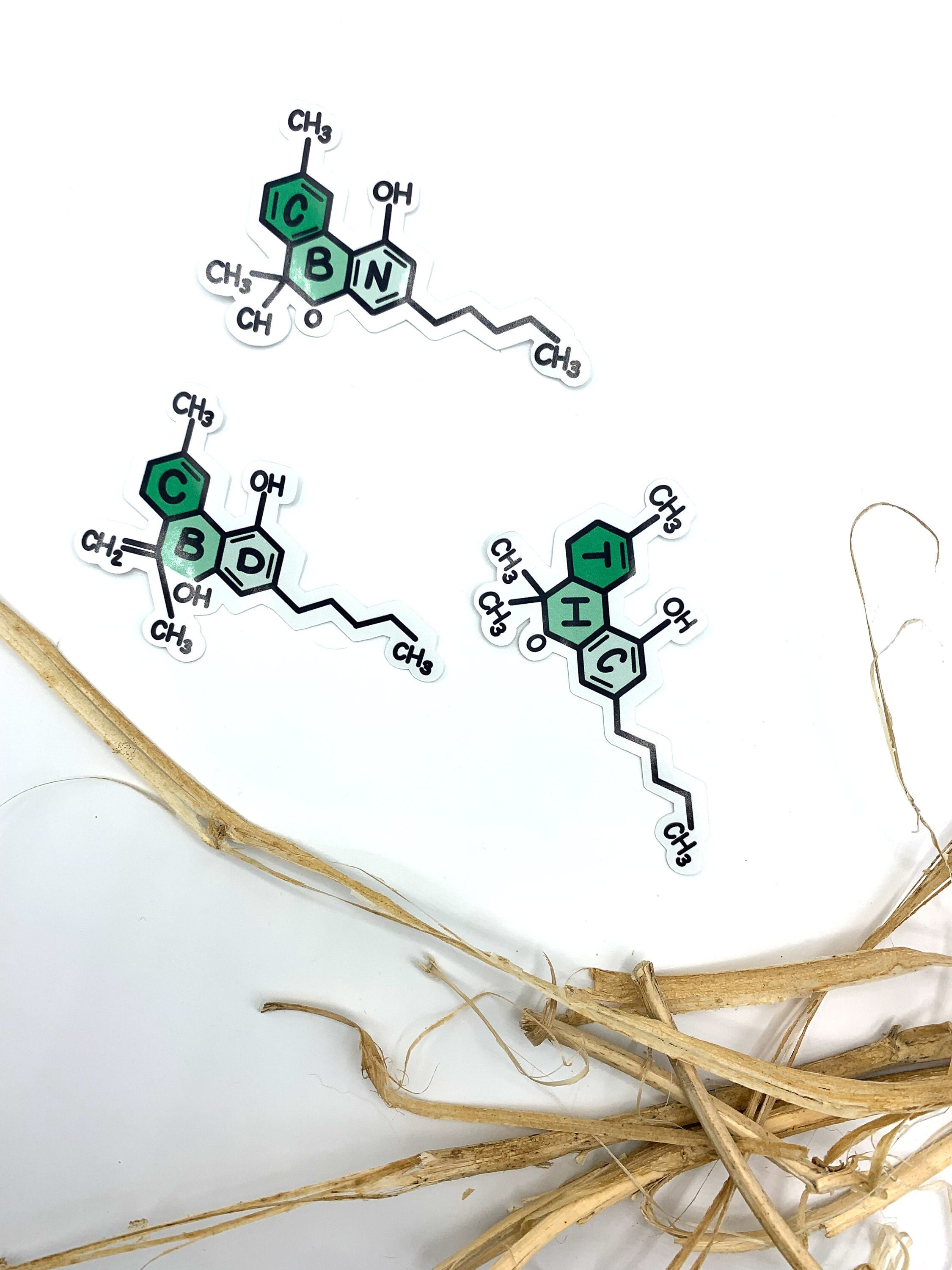 Cannabis Molecule Stickers/ 3 Piece Sticker Pack/ Cannabis - Etsy
