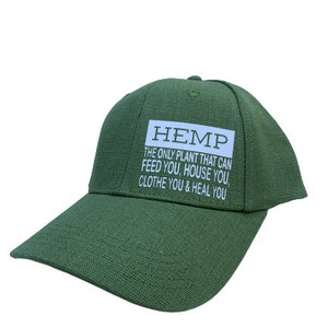 Hemp Fact Hat/ Hemp Made Hat/ Baseball Cap/ One Size Hemp Cap - Etsy
