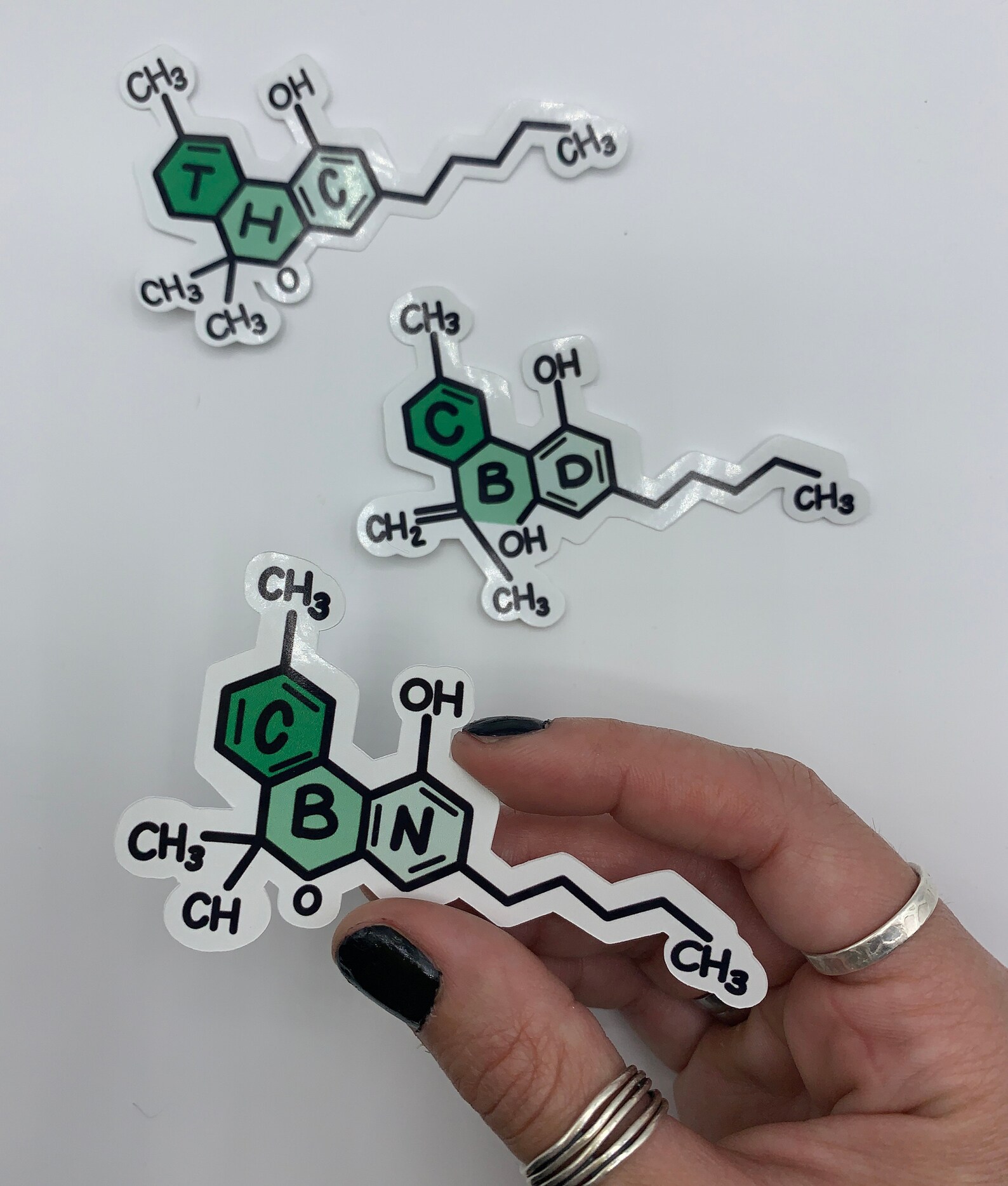 Cannabis Molecule Stickers/ 3 Piece Sticker Pack/ Cannabis - Etsy