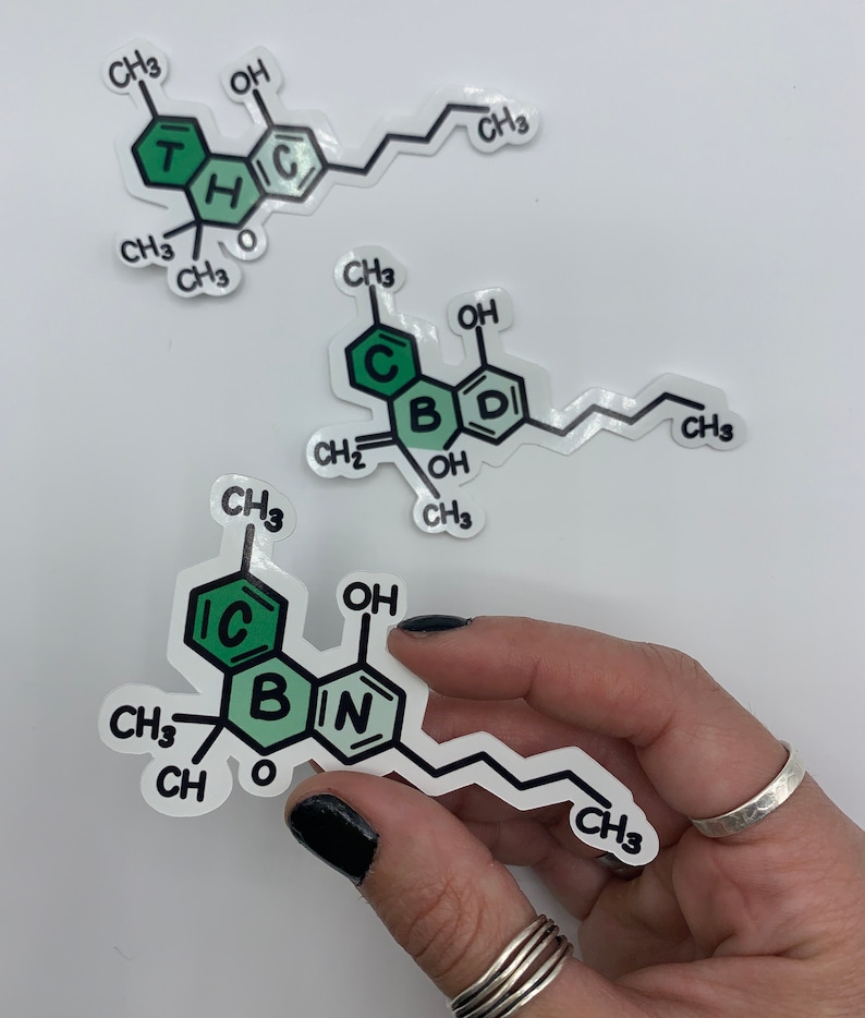 Cannabis Molecule Stickers/ 3 Piece Sticker Pack/ Cannabis - Etsy