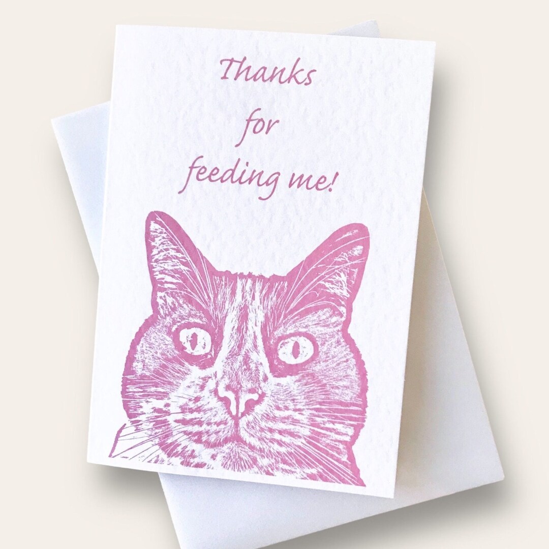 Thanks for Feeding Me Card Thank You Card From the Cat Gift for Her ...