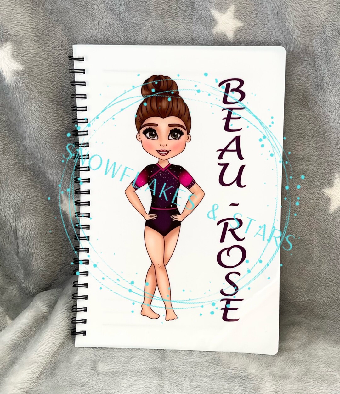 Personalised Gymnast Notebook With Plastic Covers, Pink and Purple ...
