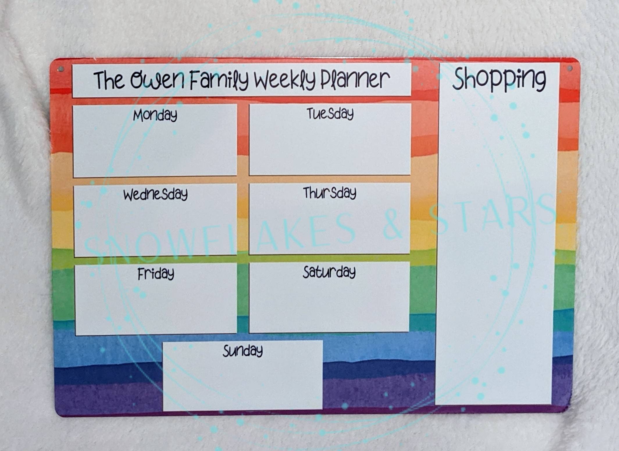 Personalised Weekly Planner Wipeable Reusable Whiteboard - Etsy Singapore