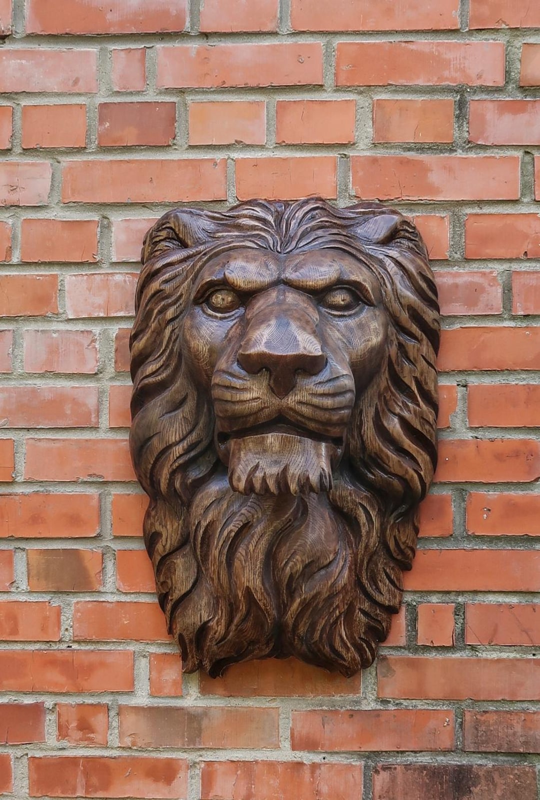 Wood Lion Head Wood Wall Lion Decor - Etsy
