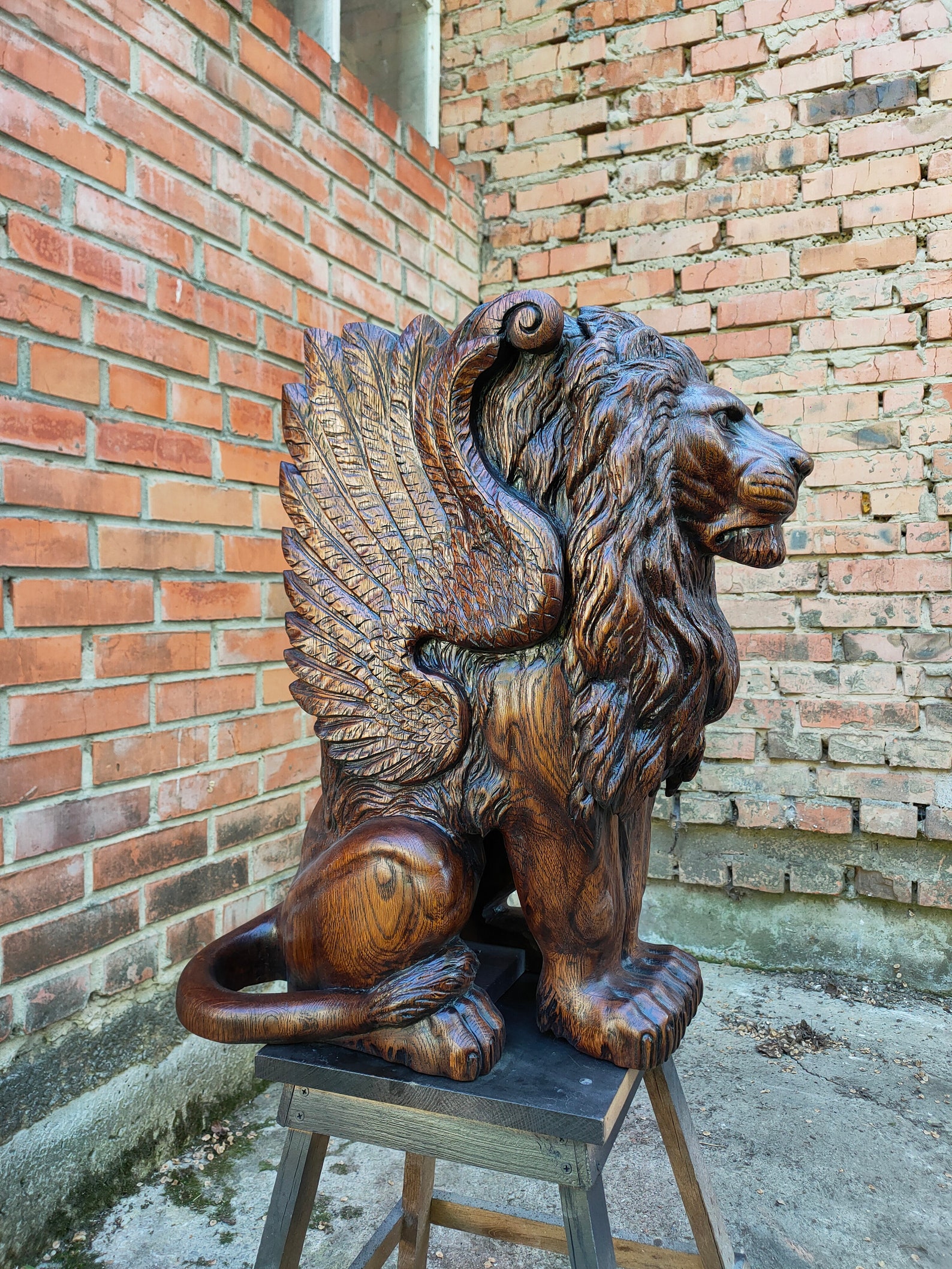 Handmade Wooden Lion Mini Bar, Art Sculpture - Etsy